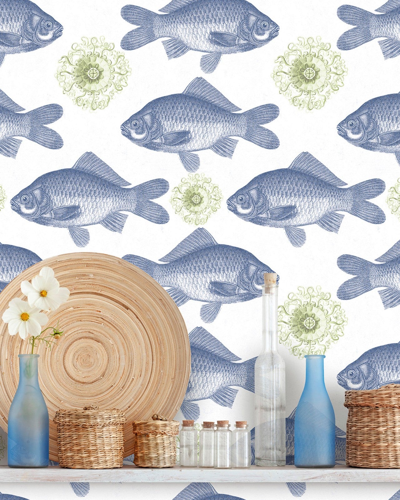 Mind The Gap - FISH Blue Wallpaper - WP20009 – Posh Paper
